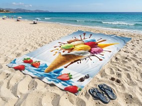 Rychleschnoucí XXL plážová osuška DOLCINO barevná 150 x 210 cm, 100% mikrovlákno