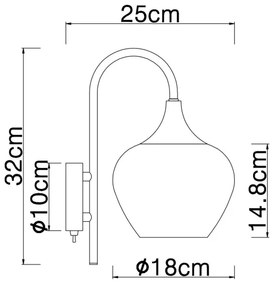 Globo 15548WG - Nástěnná lampa MAXY 1xE27/40W/230V měděná