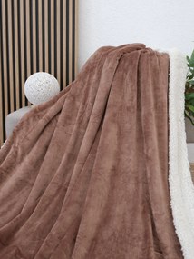 Beránková deka mikroplyš Exclusive 220 × 200 cm – Laura mocha mousse