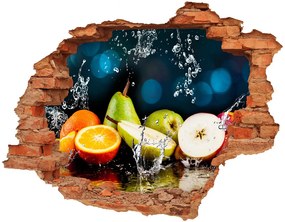 Wallmuralia Nálepka 3D díra Ovoce a voda 90x70 cm