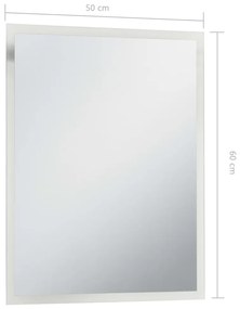 Koupelnové nástěnné zrcadlo s LED osvětlením 50 x 60 cm