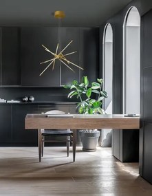 LED lustr Raccio 85 zlaté s dálkovým ovládáním
