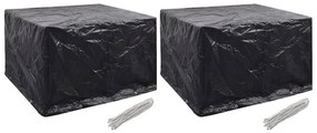 Plachty na zahradní nábytek 2 ks 8 oček 135 x 135 x 90 cm 279127