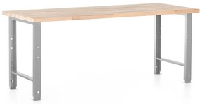 Výškově nastavitelný dílenský stůl Basic, 200 x 80 cm, šedá - ral 7038