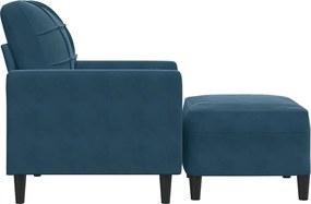 Křeslo s podnožkou modrá 60 cm samet 3278266