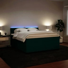 Box spring postel s matrací tmavě zelená 200x200 cm samet 3288711