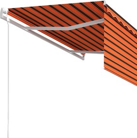 Automatická zatahovací markýza s roletou 3,5x2,5m oranžovohnědá 3069290