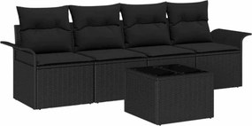 Set pohovek 5 ks Černá polyratan 3345233