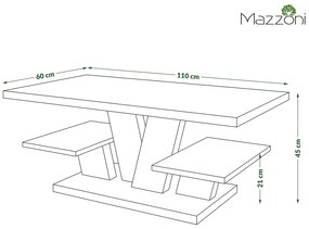 Konferenční stolek VIVA 110x60 cm beton/bílá