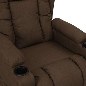Polohovací křeslo hnědé textil 339052