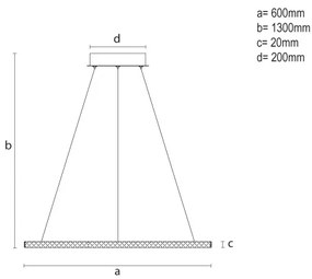 LED Stmívatelný lustr na lanku LED/90W/230V 3000-6500K pr. 60 cm + DO
