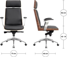 Designová kancelářská židle MOSH WUD Classic 133BL – černá