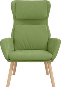 Relaxační křeslo světle zelené samet 341354