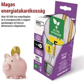Emos lighting LED žárovka Filament A60 A CLASS/ E27 / 5 W (75 W) / 1 060 lm / neutrální bílá 1525283412