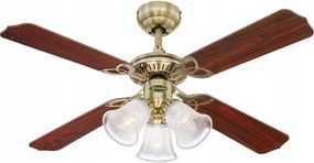 Stropní Ventilátor Větráček Lustr Lampa Zlato