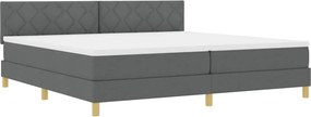 Postel s boxspringem s polštářem Tmavě šedá 200 x 200 cm textil 3339022