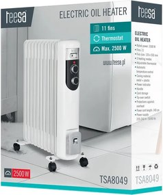 Radiátor olejový TEESA TSA8049, 2500 W