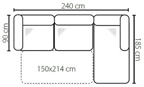 Sedací souprava NAWE | 240x185 | rozkládací | záhlavník v ceně | VÝBĚR TKANIN a NOŽIČEK