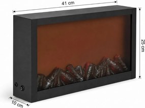 Dekorativní LED krb, kovový, 10 x 41 x 25 cm