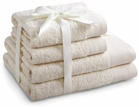 AmeliaHome Sada ručníků a osušek Amari ecru, 2 ks 50 x 100 cm, 2 ks 70 x 140 cm