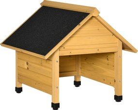Dřevěná garáž Outsunny pro robotické sekačky 75x76x70 cm žlutá, ochrana proti slunci a dešti pro robotické sekačky |