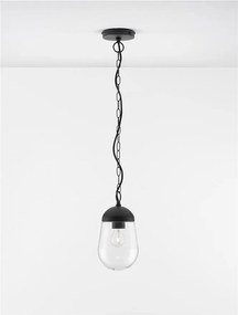 NV 9060197 Venkovní závěsné svítidlo OMIKA tmavě šedý hliník a čiré sklo E27 1x12W 110-240V bez žárovky IP54 - NOVA LUCE