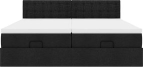 Osmanský rám postele s matrací černá 180x200cm textil 3312038
