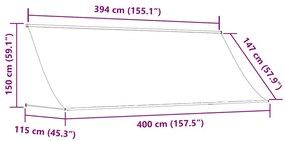 vidaXL Marketos Zatahovací markýza modro-bílá 400 x 150 cm