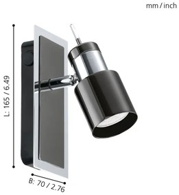 Eglo 30832 - LED bodové svítidlo DAVIDA 1 1xGU10/5W/230V černá