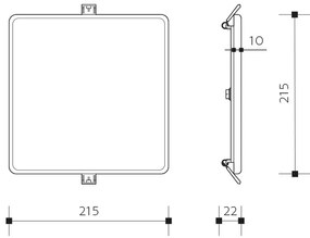 PANLUX LED DOWNLIGHT SQUARE vestavné hranaté LED svítidlo IP66 24W - neutrální