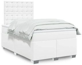Box spring postel s matrací bílá 120x200 cm umělá kůže 3290717