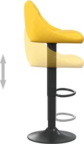 Barová židle hořčicově žlutá samet 335345