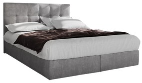 Manželská postel Boxspring 140 cm Porto Comfort (šedá) (s matrací a úložným prostorem). 1056300