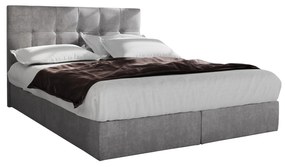 Manželská postel Boxspring 140 cm Porto (šedá) (s matrací a úložným prostorem). 1047305