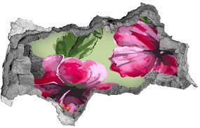 Wallmuralia 3D díra nálepka Hawajské květiny 95x73 cm
