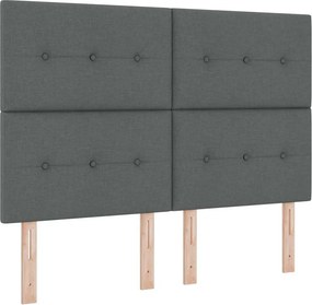 Rám postele s čelo Tmavě šedá 140 x 200 cm textil 3344733