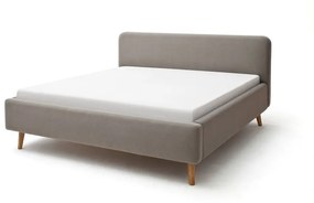 Šedohnědá čalouněná dvoulůžková postel 160x200 cm Mattis – Meise Möbel