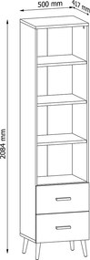 Velká obývací stěna BRILLO | 440 cm | dub ribbeck/bílá