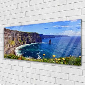akrylový obraz Záliv Skály Moře Krajina 125x50 cm