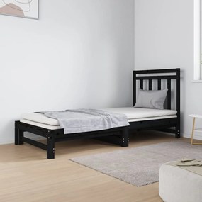 Výsuvná postel černá 2x (90 x 190) cm masivní borovice,  3124761 HangarStore.cz