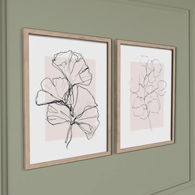Tištěné obrazy v sadě 2 ks s rámem 30x40 cm Floral Set – Styler