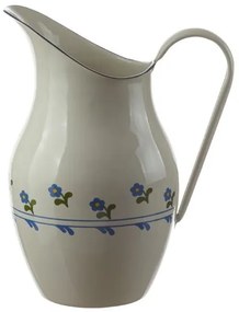 Krémový smaltovaný džbán s květy Flower- 20*26cm - 2.5L