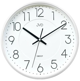 JVD Bílé nástěnné tiché netikající hodiny JVD HX2495.1