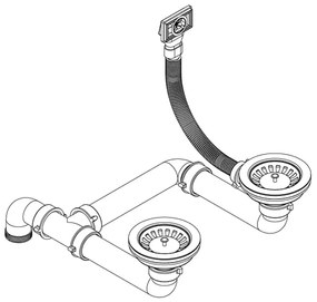 vidaXL Marketos Kuchyňský dřez dvojitý žulový šedý