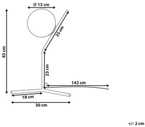 Skleněná stolní lampa 45 cm černá WAPITI Beliani