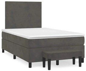 Box spring postel s matrací tmavě šedý 120x190 cm samet