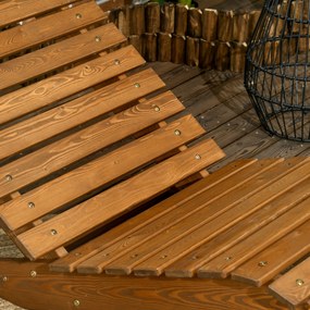 Zahradní lehátko Outsunny, sklápěcí křeslo, relaxační židle pro bazén, balkon, nosnost do 120 kg, masivní dřevo, třešeň, 66 x 170 x 77 cm