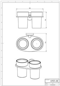 Novaservis - Dvojitý držák zubních kartáčků, pasty sklo Metalia 11 chrom, 0157,0
