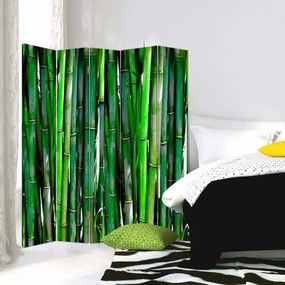 Ozdobný paraván, Bambus - 180x170 cm, pětidílný, obustranný paraván 360°