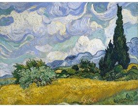 Reprodukce obrazu Vincent van Gogh - Wheat Field with Cypresses, 60 x 45 cm